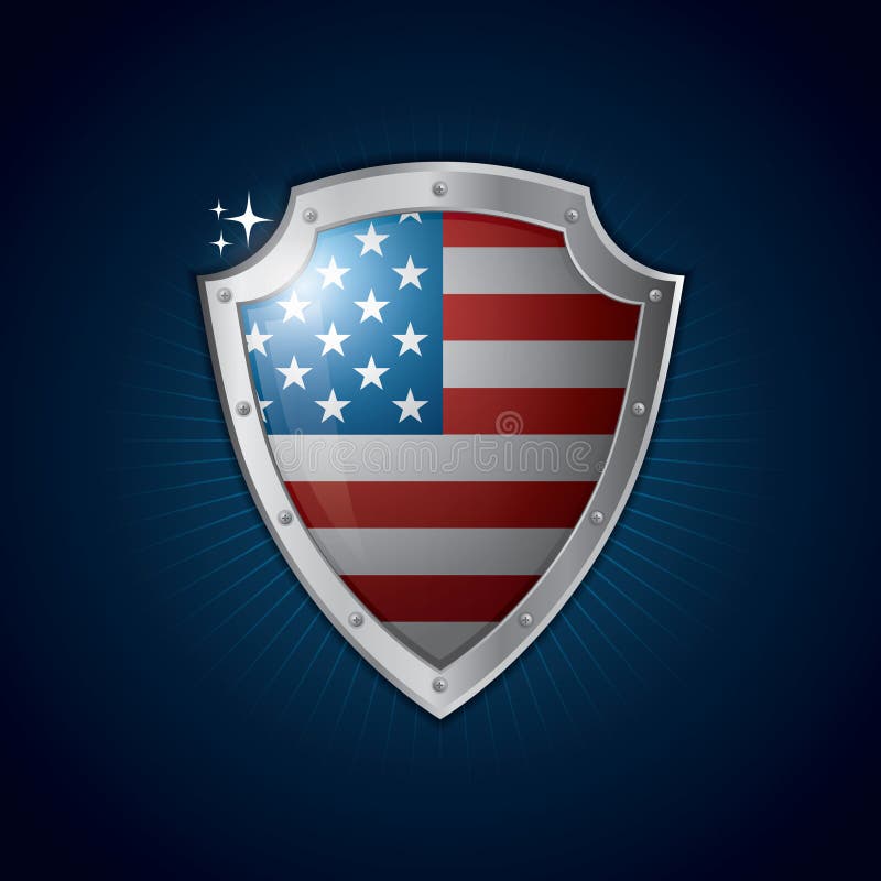 Usa Flag Shield. Vector Illustration Decorative Design Stock Vector ...