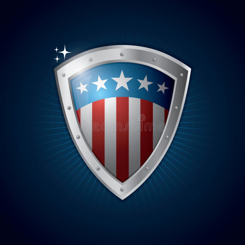 Usa Flag Shield. Vector Illustration Decorative Design Stock Vector ...