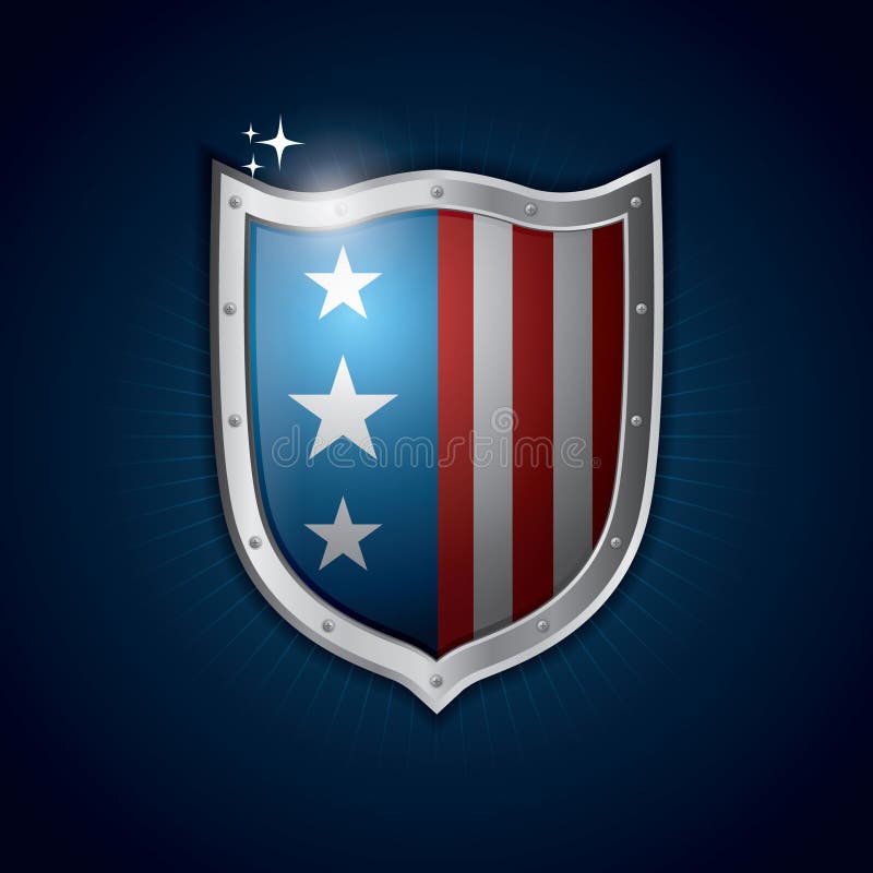 Usa Flag Shield. Vector Illustration Decorative Design Stock Vector ...