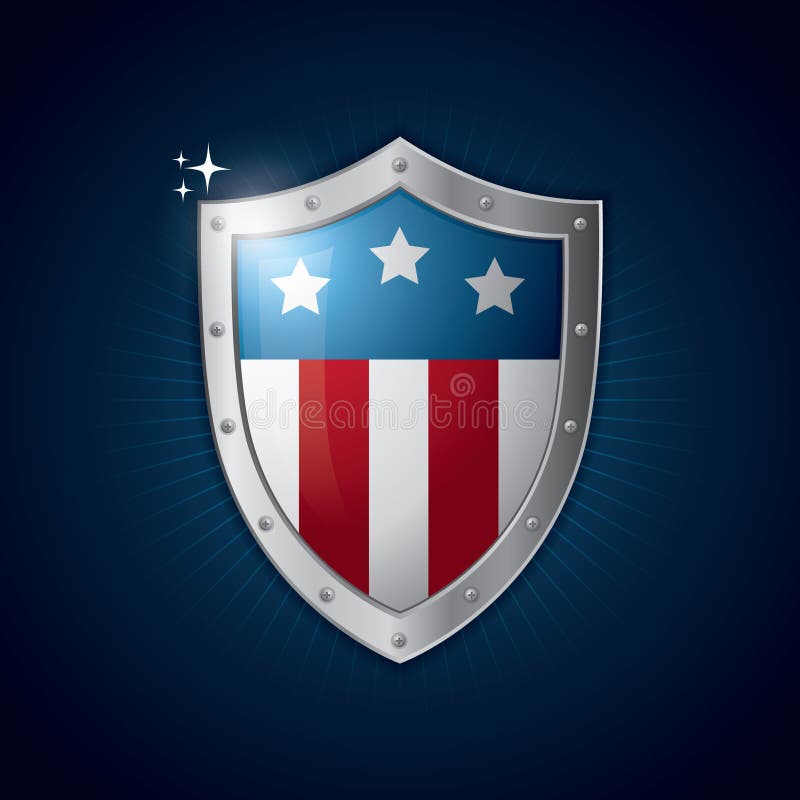 Usa Flag Shield. Vector Illustration Decorative Design Stock Vector ...