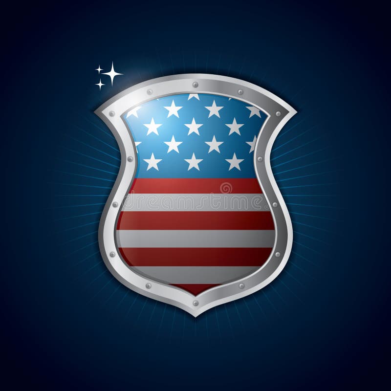 Usa Flag Shield. Vector Illustration Decorative Design Stock Vector ...