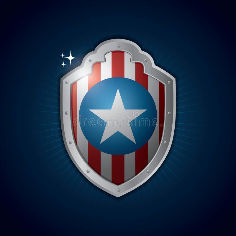 Usa Flag Shield. Vector Illustration Decorative Design Stock Vector ...