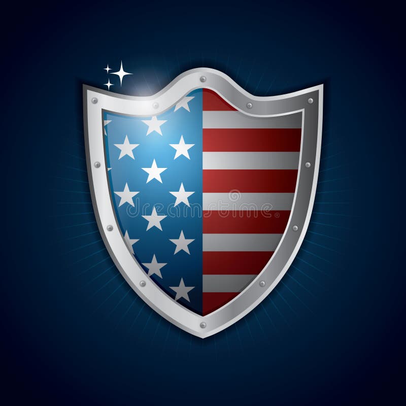 Usa Flag Shield. Vector Illustration Decorative Design Stock Vector ...