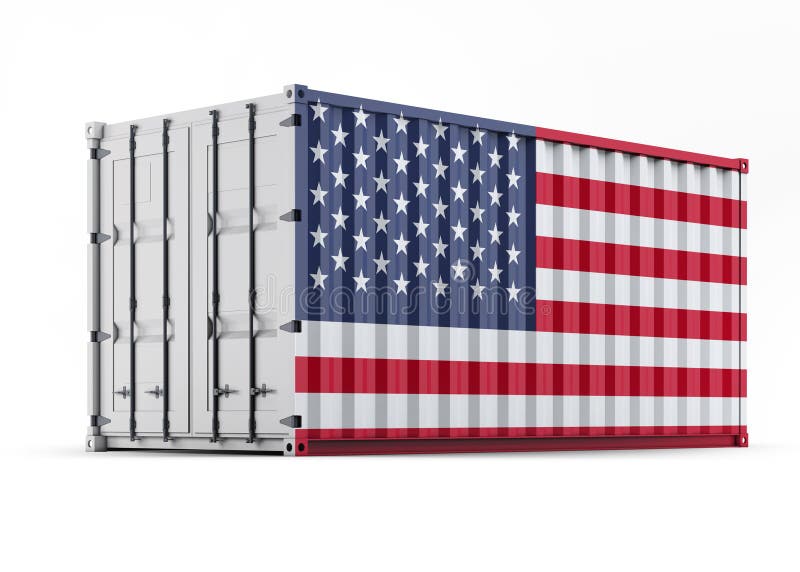 USA Flag on Side of Shipping Container Stock Image - Image of shipping ...