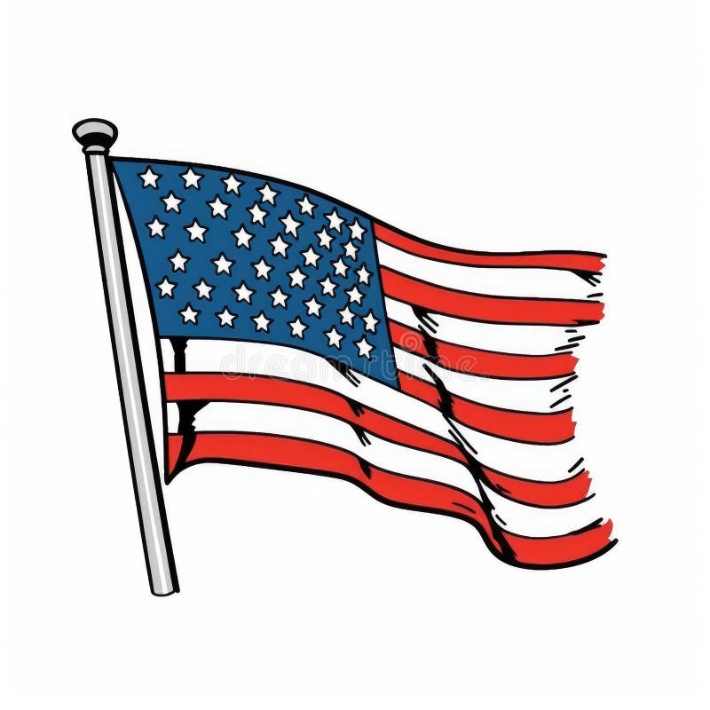 American Flag Simple Cartoon Stock Illustrations – 790 American Flag ...