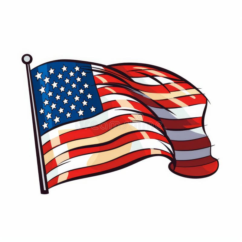 American Flag Simple Cartoon Stock Illustrations – 790 American Flag ...