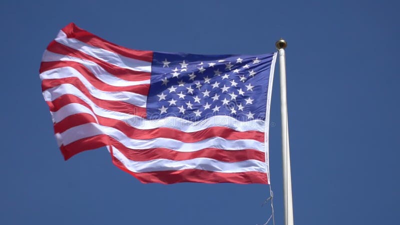 The USA Flag in the Slow Motion Scene Stock Video - Video of white ...