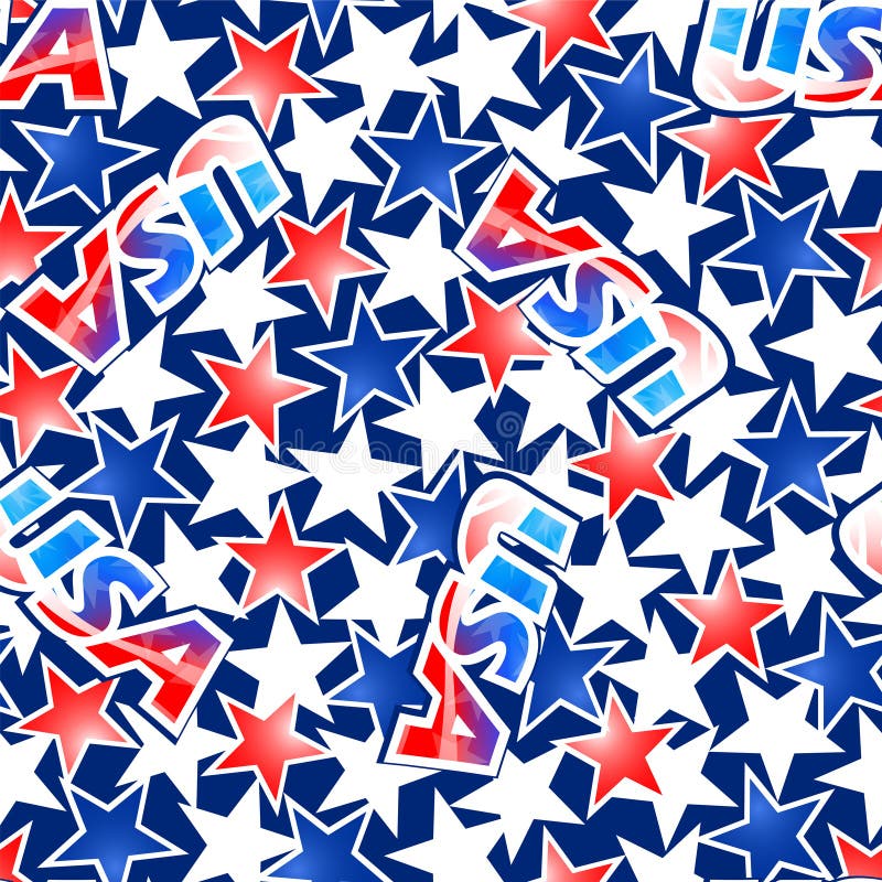 USA Flag with Stars and Stripes Seamless Pattern Stock Vector ...