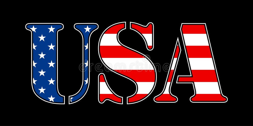 USA flag text stock vector. Illustration of layers, modern - 55122540