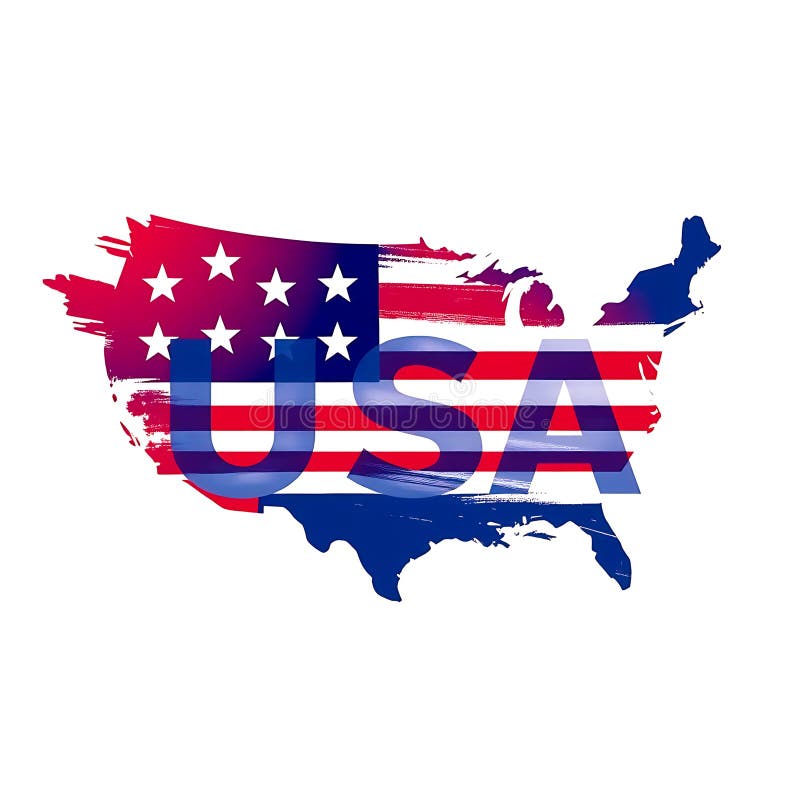 USA Flag Text with Splatter Design Stock Illustration - Illustration of ...