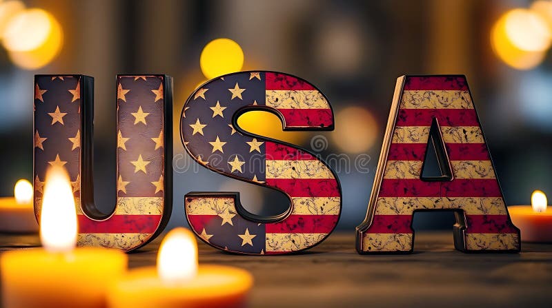 USA Flag Text with Splatter Design Stock Illustration - Illustration of ...
