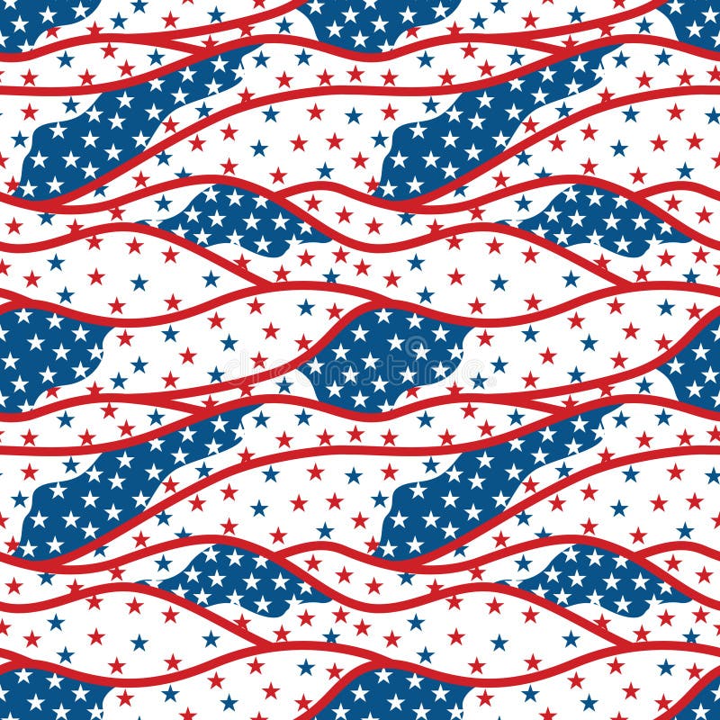 USA Flag Themed Stars and Stripes Seamless Pattern Stock Vector ...