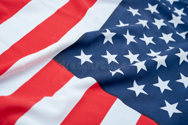 USA Flag on Top View , Waving Flag of America Stock Photo - Image of ...