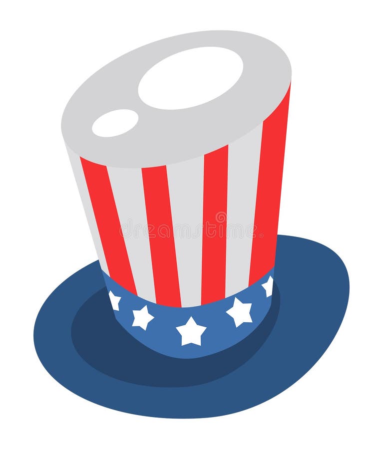 Tophat with United States of America Flag and Ribbon Stock Illustration ...