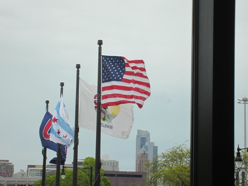 USA Flag at the University of Illinois at Chicago Editorial Photo ...