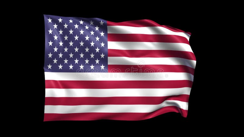 USA Flag Waving in Transparent Background Stock Footage - Video of ...