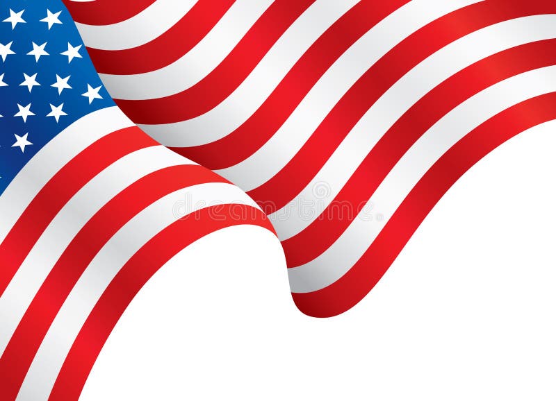 USA Flag Waving in the Wind, Flag Wallpaper Stock Vector - Illustration ...