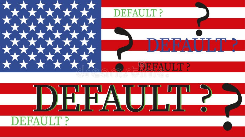 USA Flag and the Word Default with a Question Mark Stock Image - Image ...