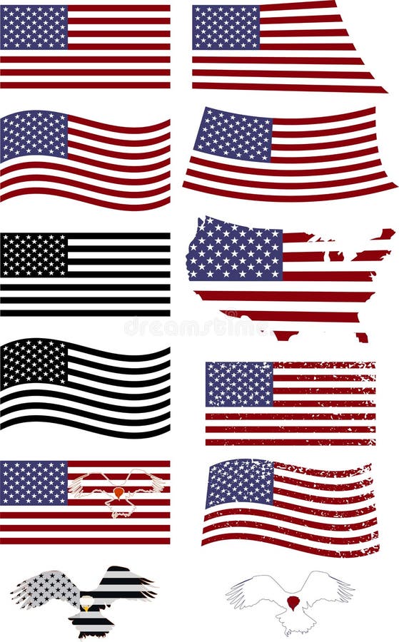 USA Flags Editable Vector File Stock Vector - Illustration of print ...