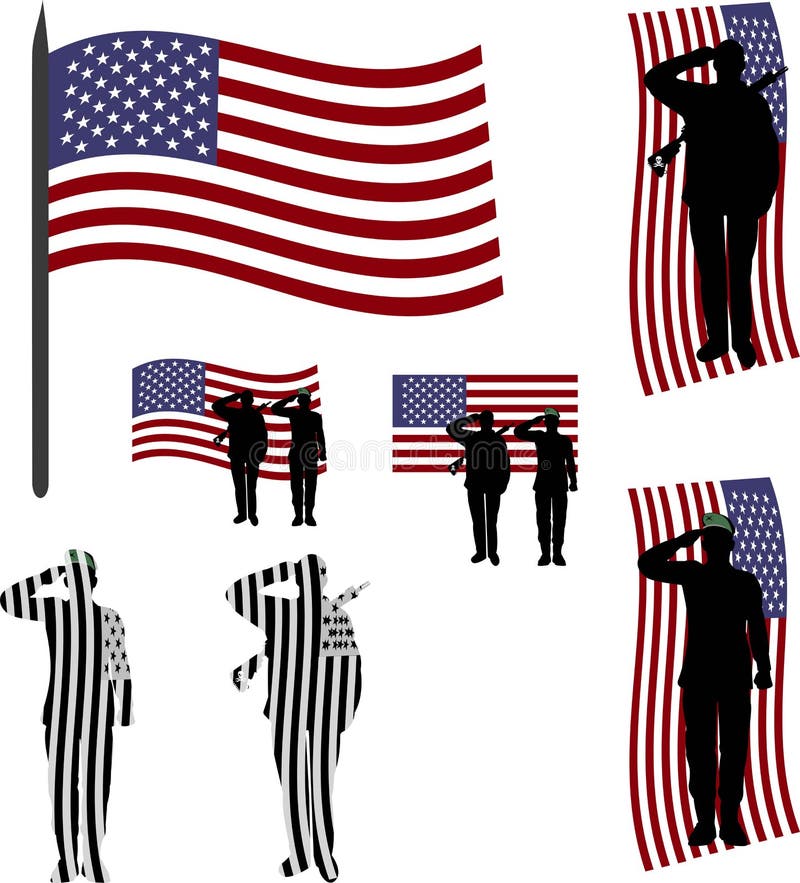 USA Flags and Salute Design Editable Vector File Stock Vector ...
