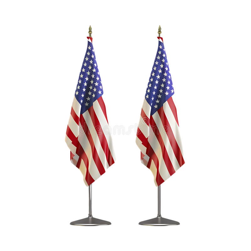 USA Flags on Stage on Transparent Background - Ai Generated Stock ...