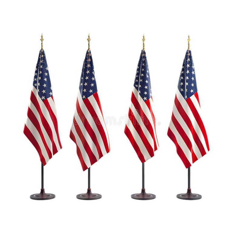USA Flags on Stage on Transparent Background - Ai Generated Stock ...