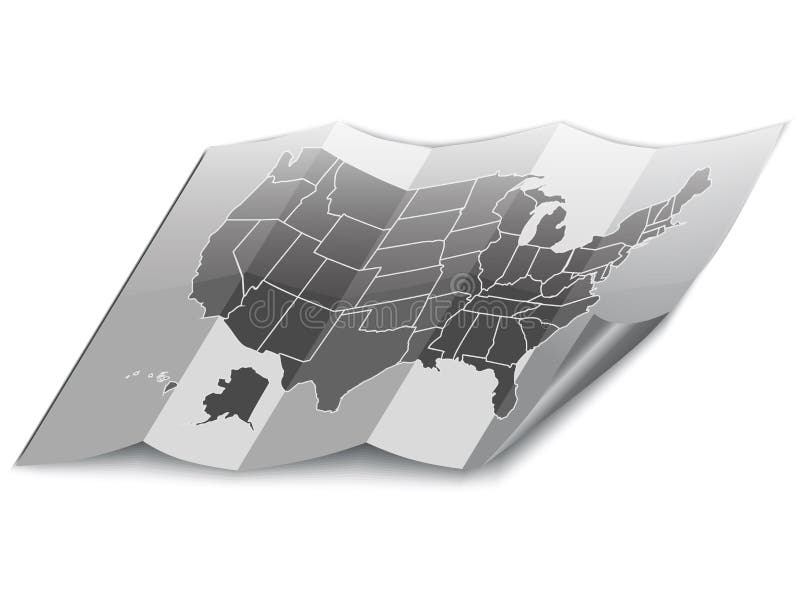 USA folded map. stock illustration. Illustration of america - 73104474