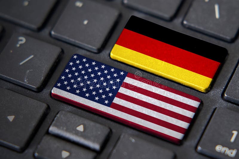 USA and Germany Flags on Computer Keyboard Stock Image - Image of ...