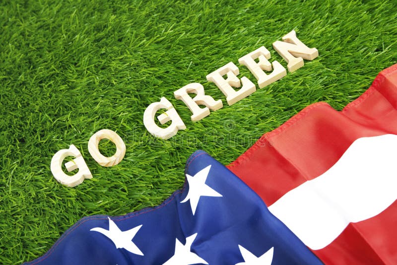 USA Goes Green Photo Concept Stock Photo - Image of patriot ...