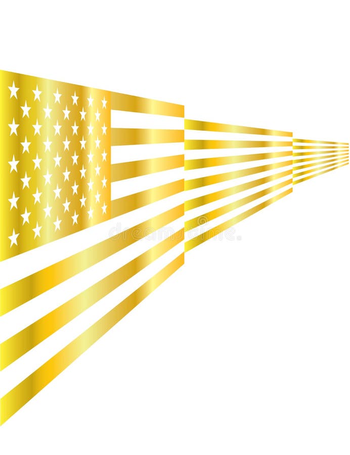 Grunge USA Flag with a Thin Yellow or Gold Line Stock Vector ...