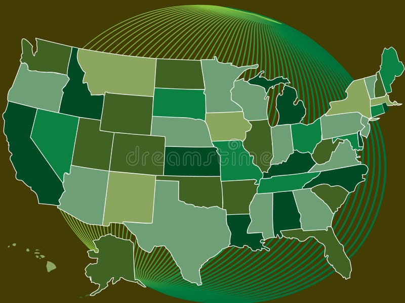 USA green map image. stock illustration. Illustration of level - 41301464