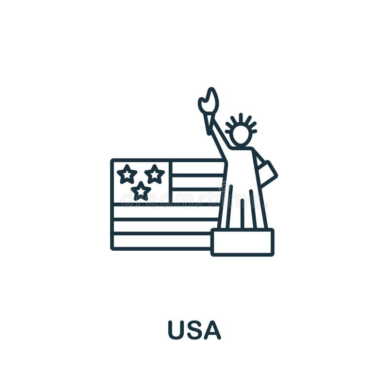 Usa Icon. Simple Line Element Usa Symbol for Templates, Web Design and ...