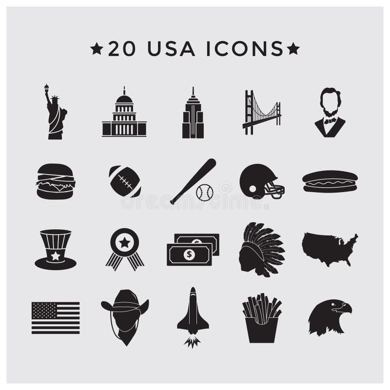 Usa Icons Set. Vector Illustration Decorative Background Design ...