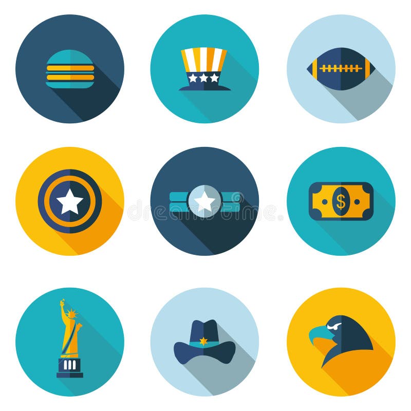 USA, Icons in Vector Format Stock Illustration - Illustration of ...