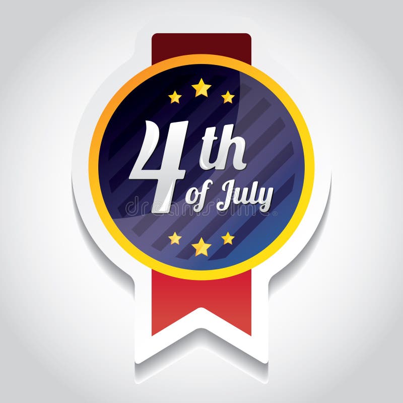 USA Independence Day Badge. Vector Illustration Decorative Design Stock ...