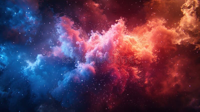 USA Independence Day Celebration: Explosive Flag Colors in Smoke Cloud ...