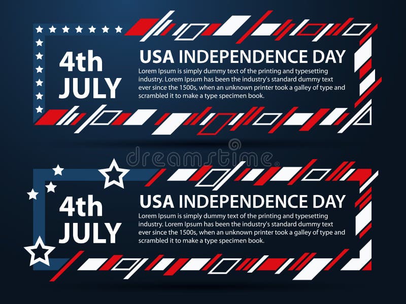 USA Independence Day. 4th of July Set of Frames for Text. Modern Art ...