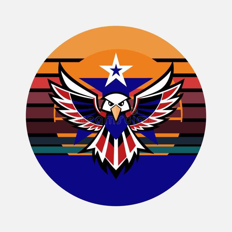 USA Independence Symbol Majestic Eagle on a Retro Canvas Stock ...