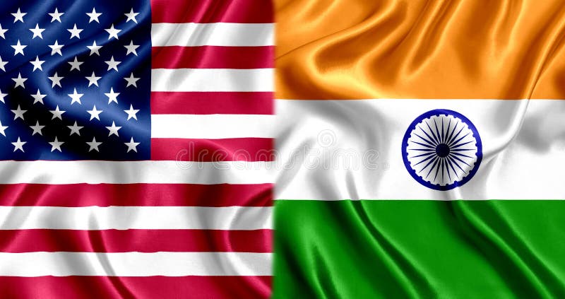 USA and India flag silk stock illustration. Illustration of patriotism ...