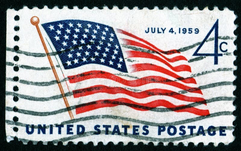 USA July 4th postage stamp editorial stock image. Image of american ...