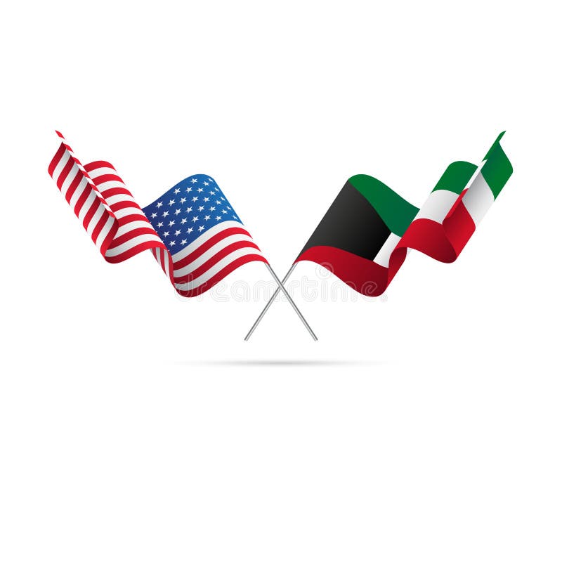 Usa-Kuwait Flag stock illustration. Illustration of american - 7152225