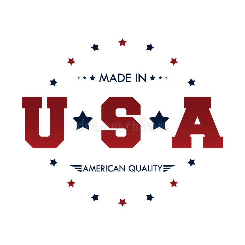 Usa label stock vector. Illustration of quality, sticker - 183692230