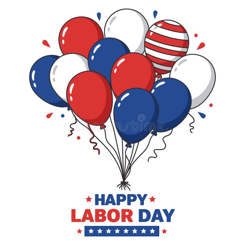 USA Labor Day Holiday Background with Balloons Stock Vector ...