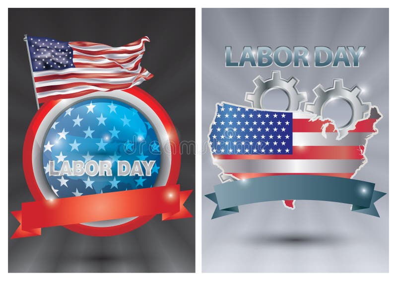 Usa Labor Day Posters. Vector Illustration Decorative Design Stock ...