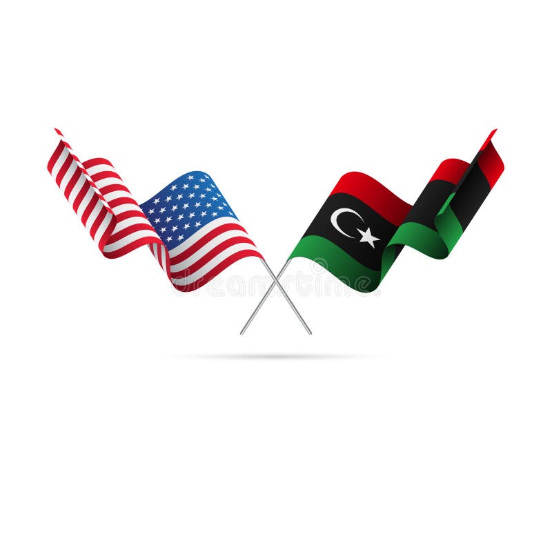 USA and Libya Flags. Vector Illustration. Stock Illustration ...
