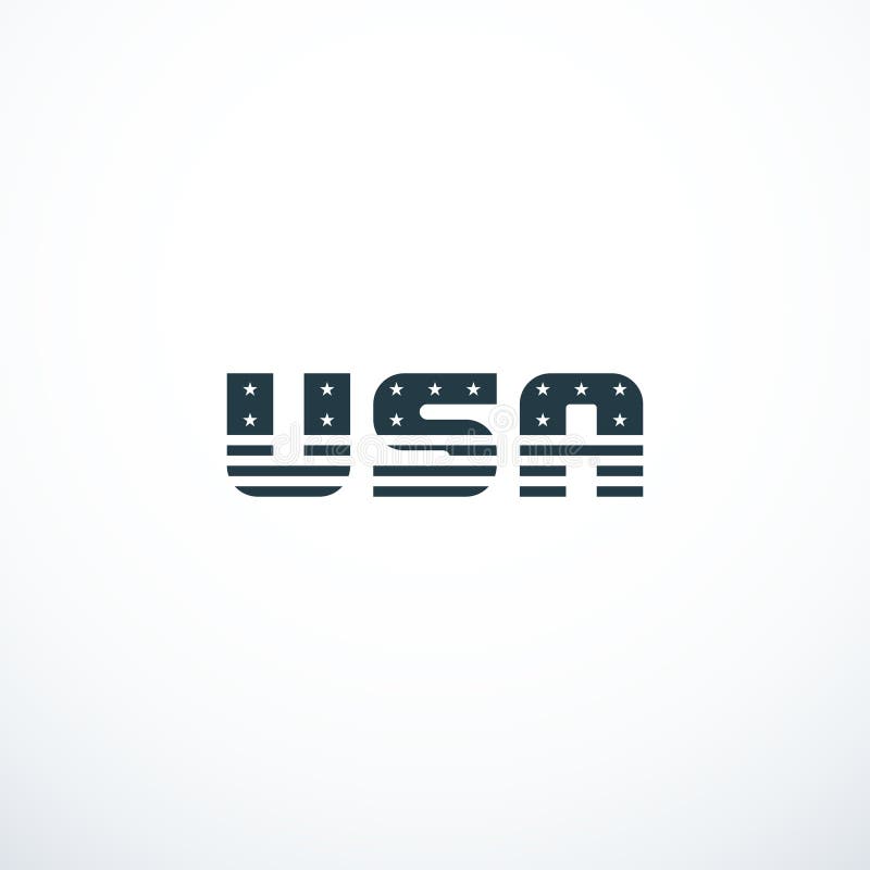 USA Logo with USA Flag Elements. USA Badge Stock Vector - Illustration ...