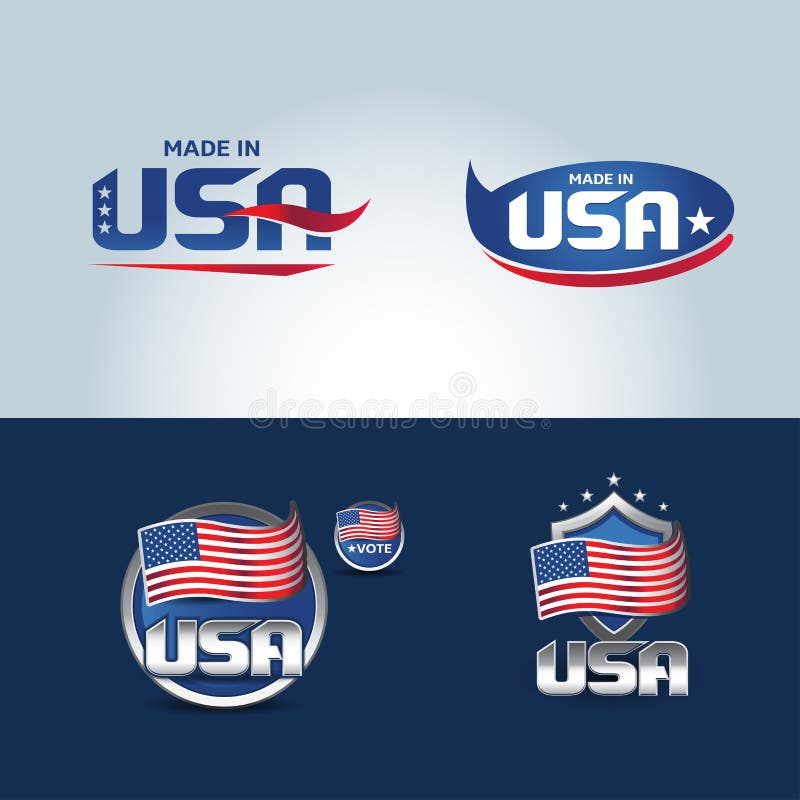 USA and Made in USA Icons. Set of Icons, Labels, Logos. Stock ...