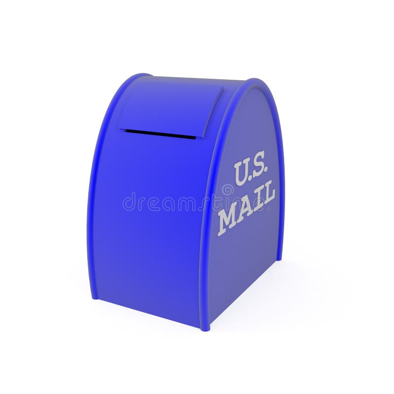 USA Mail Box Isolated on White Stock Illustration - Illustration of ...