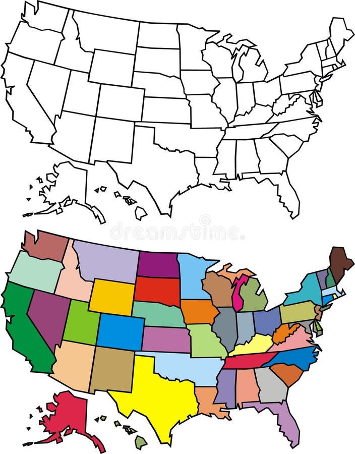 Usa Map Vectors & Graphics - Dreamstime