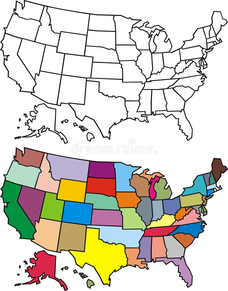 Usa Map Vectors & Graphics - Dreamstime